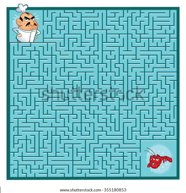 Cooks Maze Game Help Cook Find Stock Vector (Royalty Free) 355180853 ...