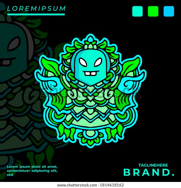 Cool Abstract Monster Illustration Poster Sticker Stock Vector (Royalty ...