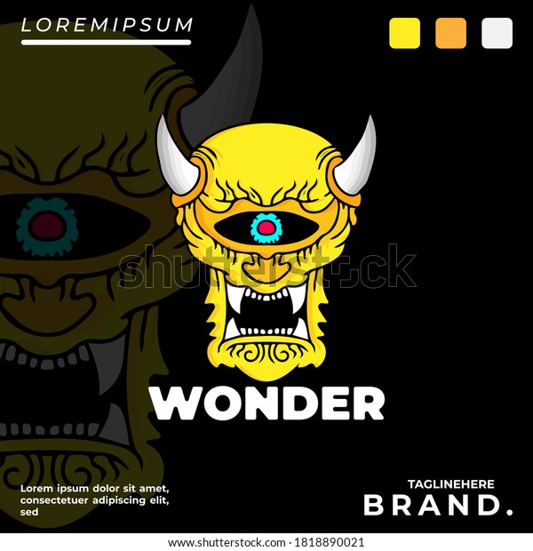 Cool Abstract Monster Illustration Poster Sticker Stock Vector (Royalty ...