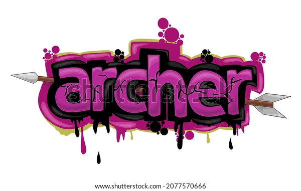 Cool Archer Writing Graffiti Design Stock Vector (Royalty Free ...