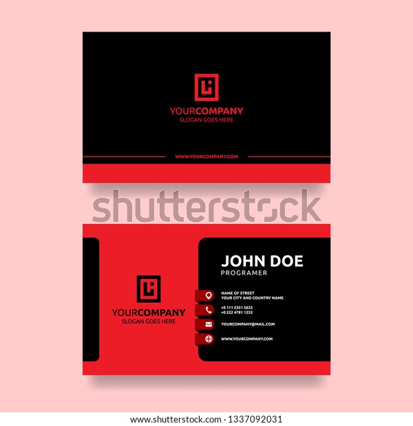 Cool Black Red Design Template Name Stock Vector (Royalty Free ...