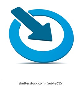 Cool Blue Arrow Symbol Pointing Circle Stock Vector (Royalty Free ...