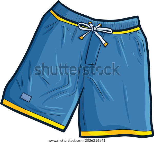 Cool Blue Boxer Short Pant Cartoon Stock Vector (Royalty Free ...