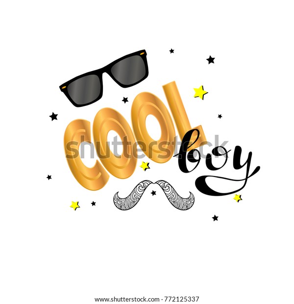 Cool Boy Text Boys Clothes Super Stock Vector (Royalty Free) 772125337 ...