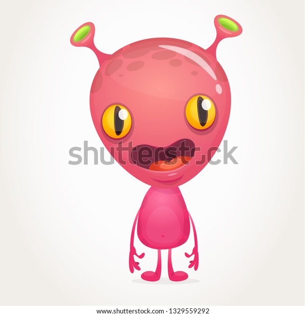 Cool Cartoon Alien Character Pink Vector Stock Vector (Royalty Free ...