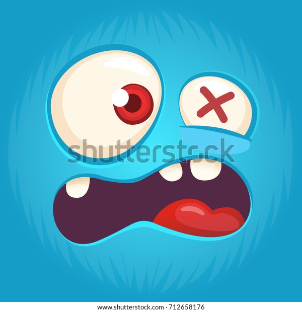 Cool Cartoon Monster Face Yelling Halloween Stock Vector (Royalty Free ...
