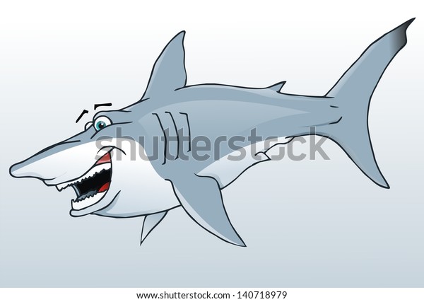 Cool Cartoon Shark Vector Illustration Stock Vector (Royalty Free ...