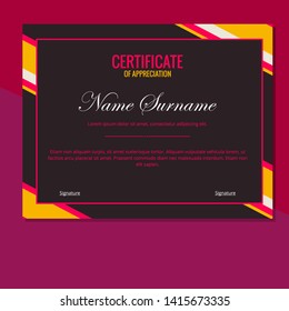 Cool Certificate Appreciation Template Design Stock Vector (Royalty ...