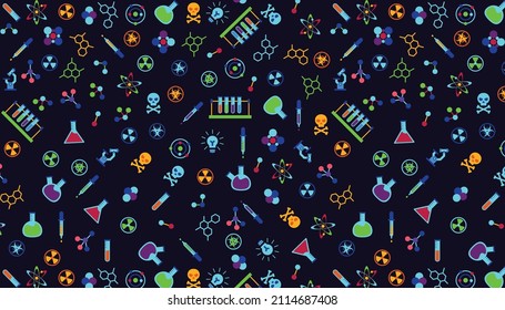 Cool Chemistry Pattern Chemical Atom Molecule Stock Vector (Royalty ...