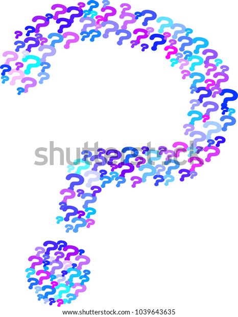 Cool Color Crowded Question Mark Stock Vector (Royalty Free) 1039643635