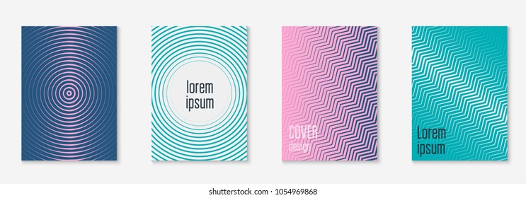 Cool Cover Template Set Minimal Trendy: vector de stock (libre de ...