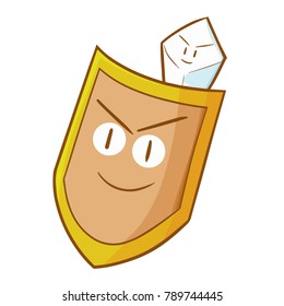Cool Cute Funny Shield Sword Vector Stock Vector (Royalty Free ...