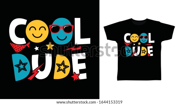 Cool Dude Typography Design Cute Icon Stock Vector (Royalty Free ...