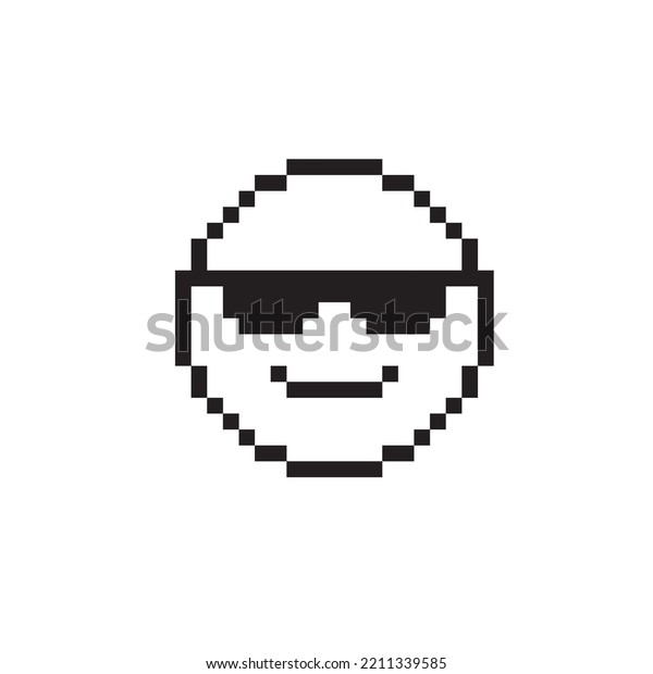 Cool Face Illustration Pixel Art Stock Vector (Royalty Free) 2211339585 ...