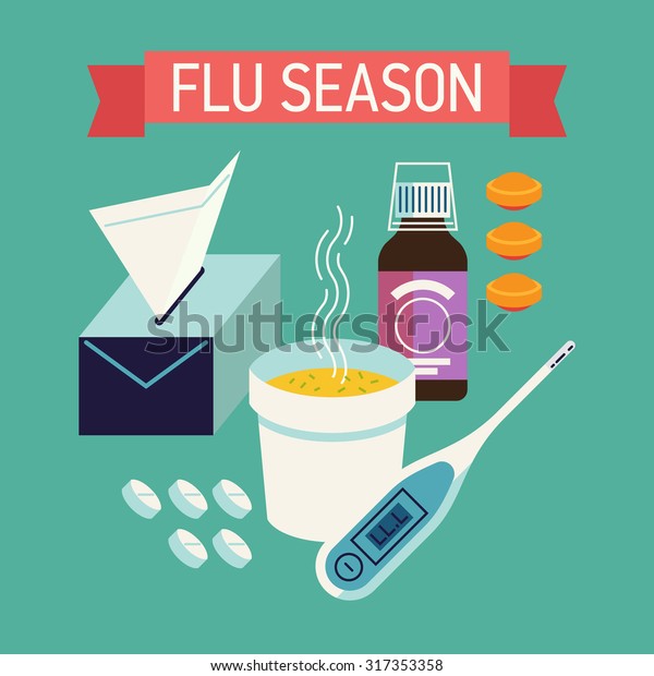 Cool Flu Cold Season Web Background Stock Vector (Royalty Free ...