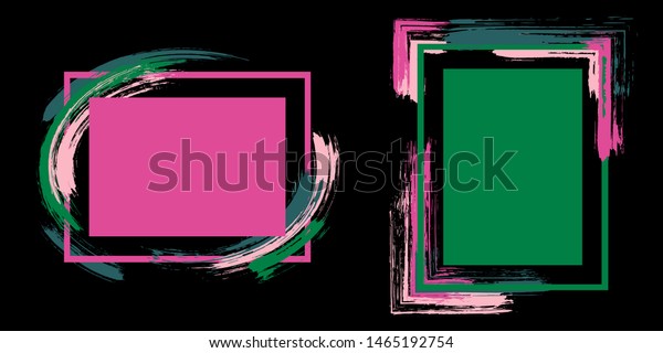 Cool Frames Paint Brush Strokes Vector Stock Vector (Royalty Free ...