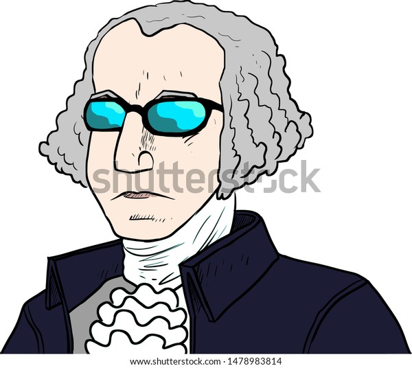 Cool George Washington Simple Cartoon Illustration Stock Vector ...