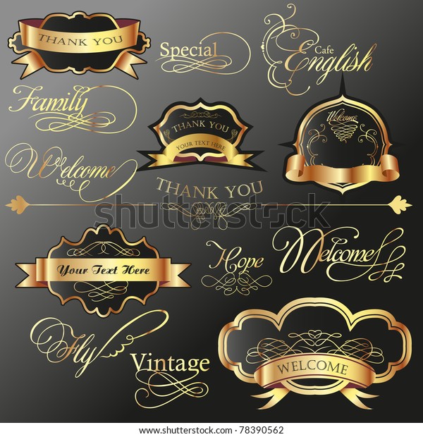 Cool Golden Label Tag Set Wording Stock Vector (Royalty Free) 78390562 ...
