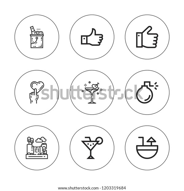 Cool Icon Set Collection 9 Outline Stock Vector (Royalty Free ...