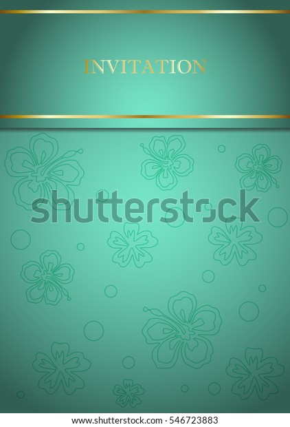 Cool Invitation Card Template Light Green Stock Vector (Royalty Free ...