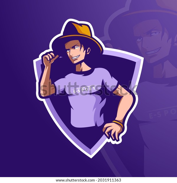 Cool Man Mascot Logo Illustration Esport Stock Vector (Royalty Free ...