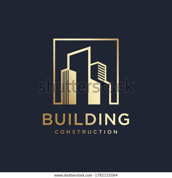 Cool Modern Construction Logo Design Template Stock Vector (Royalty ...