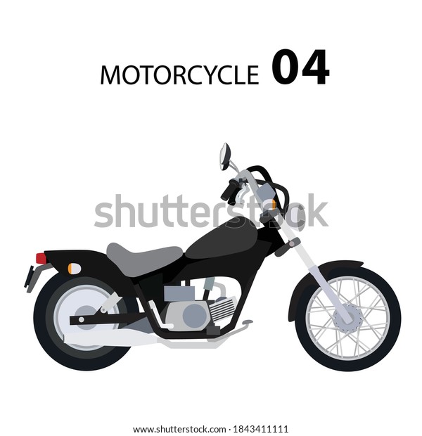 Cool Motorbike Simple Design Flat Illustration Stock Vector (Royalty ...