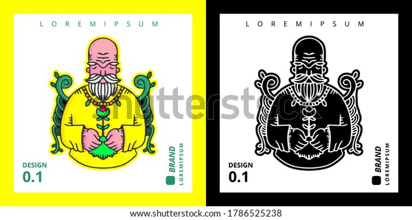 Cool Old Man Illustration Poster Sticker Stock Vector (Royalty Free ...