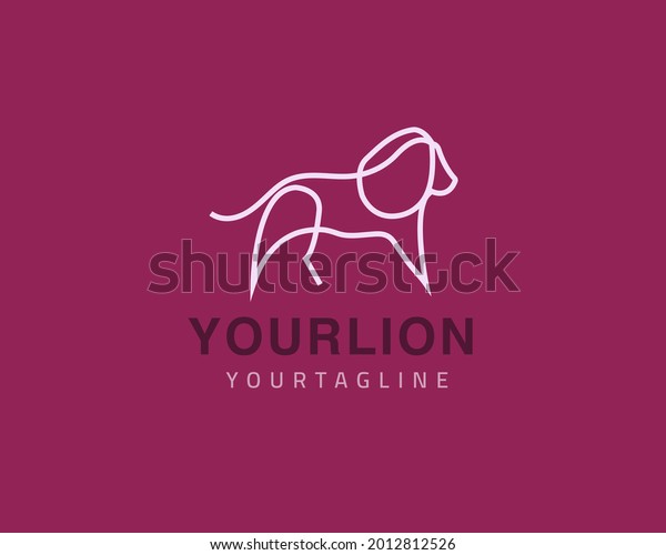 Cool One Line Lion Logo Design Stock Vector (Royalty Free) 2012812526 ...