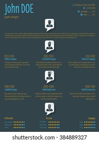Cool Resume Cv Curriculum Vitae Template Stock Vector (Royalty Free ...