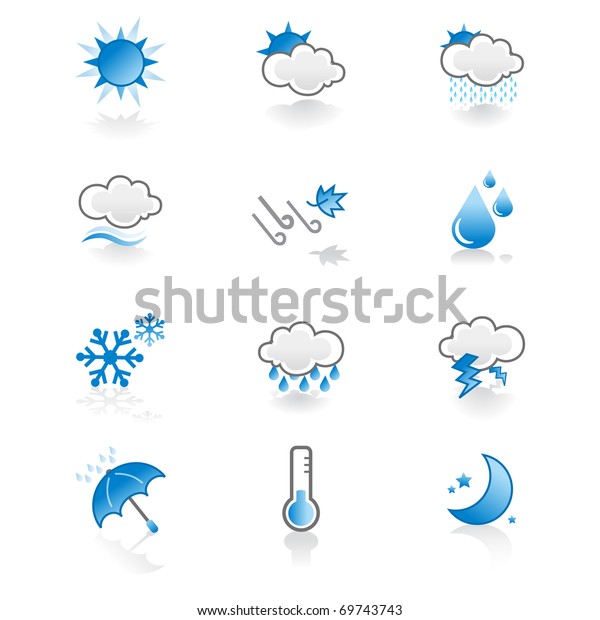 Cool Simple Weather Icon Set Stock Vector (Royalty Free) 69743743 Cool Simple Weather Icon Set Stock Vector (Royalty Free) 69743743