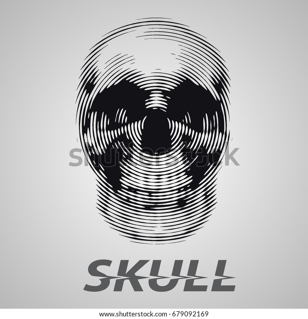 Cool Skull Glitch Effect Made Circles Stock Vector (Royalty Free ...
