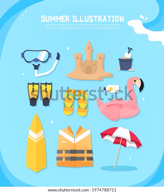 Cool Summer Related Object Illustration Stock Vector (Royalty Free ...