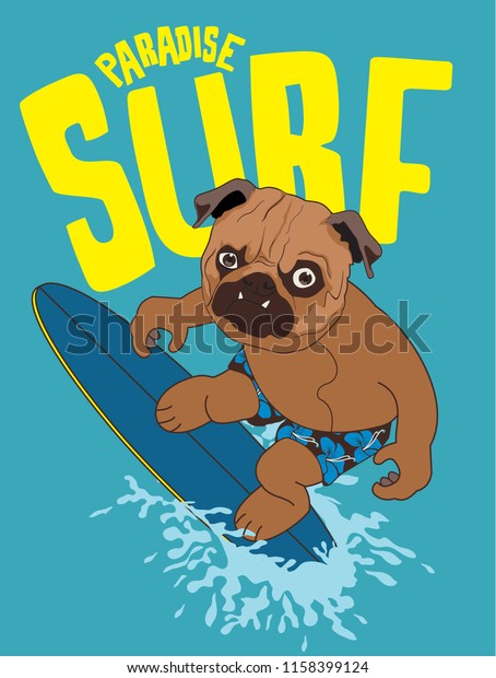 Cool Surfer Dog Surfboard Vector Design Stock Vector (Royalty Free ...