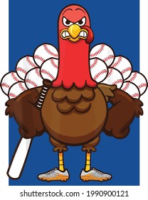 Cool Thanksgiving Baseball Gobble Player Turkey Stock Vector (Royalty ...