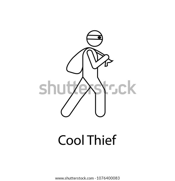 Cool Thief Illustration Element Person Carries Stock Vector (Royalty ...