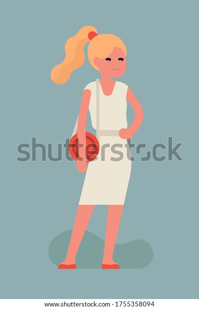 Cool Vector Illustration On Fashionable Woman Stock Vector (Royalty ...