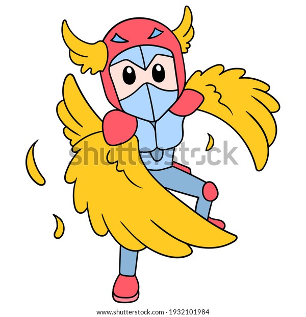 Cool Winged Superhero Vector Illustration Art Stock Vector (Royalty ...