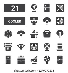 Cooler Icon Set Collection 21 Filled Stock Vector (Royalty Free ...