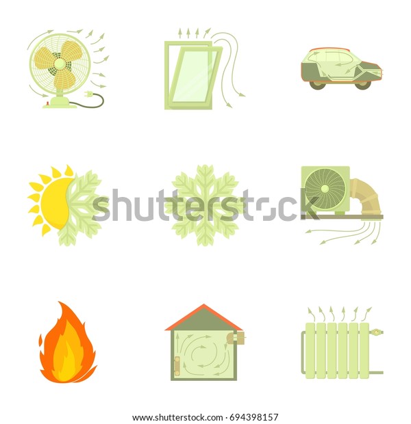 Cooling System Icons Set Cartoon Set Stock Vector (Royalty Free ...