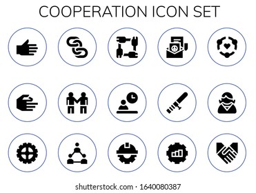 Cooperation Icon Set 15 Filled Cooperation Stock Vector (Royalty Free ...