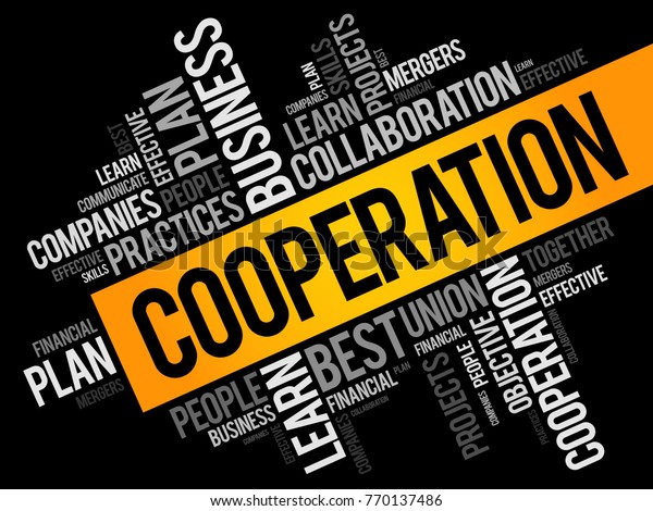 Cooperation Word Cloud Collage Business Concept Stock Vector (Royalty ...