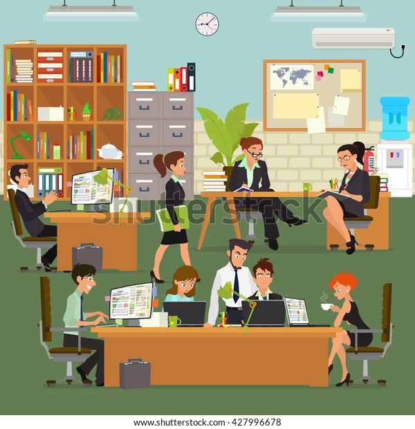 Coordinated Work Friendly Team Office Modern Stock Vector (Royalty Free ... Coordinated Work Friendly Team Office Modern Stock Vector (Royalty Free ...