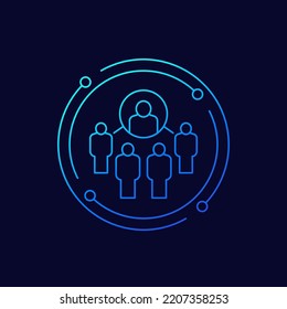 Coordinating People Coordinator Icon Linear Design Stock Vector ...