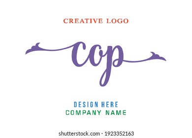 Cop Lettering Logo Simple Easy Understand Stock Vector (Royalty Free ...