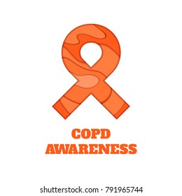 Copd Awareness Poster Orange Ribbon Made Stock Vector (Royalty Free ...