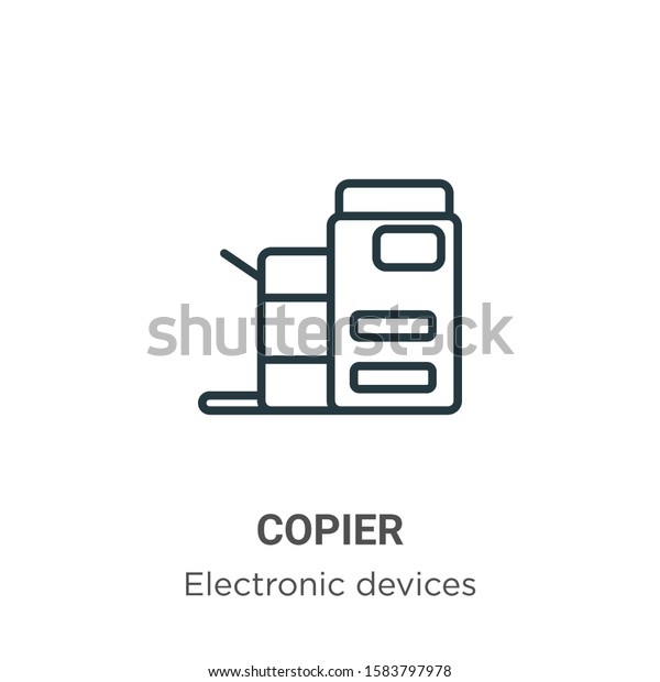 Copier Outline Vector Icon Thin Line Stock Vector (Royalty Free ...