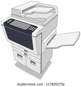 Copier Vector Illustration Isolated On White Stock Vector (Royalty Free ...
