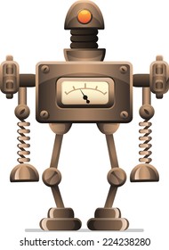 Copper Cartoon Vintage Robot Stock Vector (Royalty Free) 224238280 ...