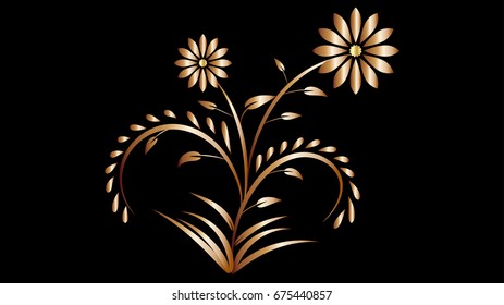 Copper Flower Vector Illustration Stock Vector (Royalty Free) 675440857 ...